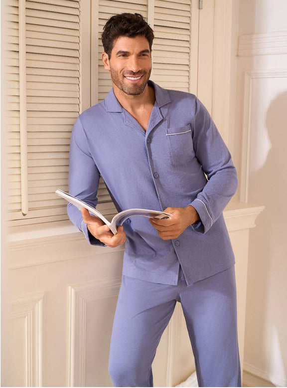 Pajamas Sets Cotton Plaid Long Sleeve David Archy Mens Plaid Pajamas ...