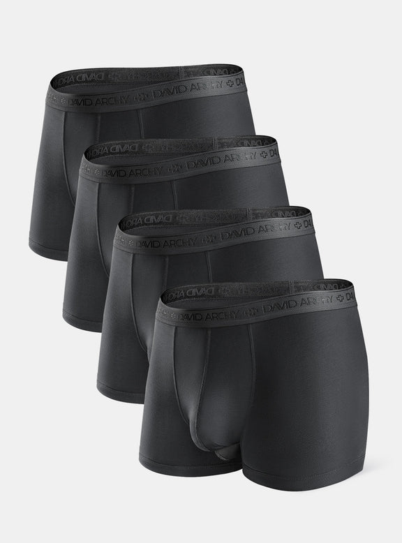 David Archy Men's Dual Pouch Trunks Breathable Micro Modal Underwear