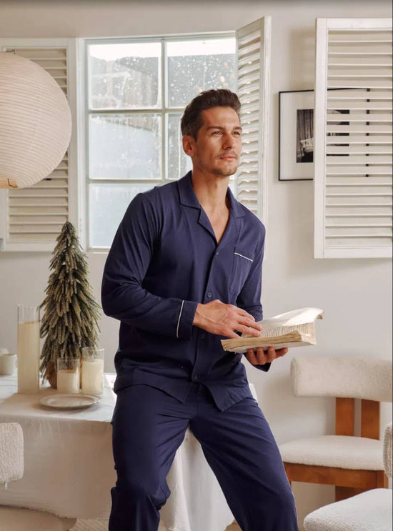 Pajamas Sets Cotton Plaid Long Sleeve David Archy Mens Plaid Pajamas ...