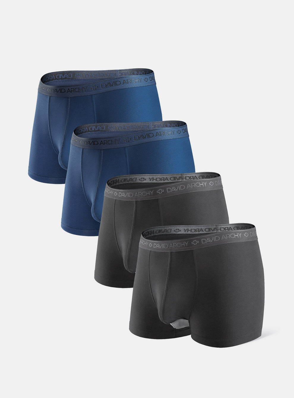 David Archy Men's Dual Pouch Trunks Breathable Micro Modal Underwear